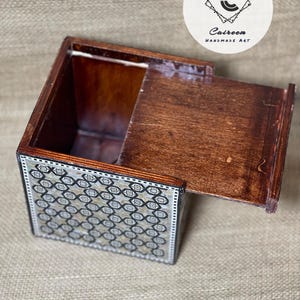 Arabesque Square Tissue Box, Mother of Pearl Inlaid Cube Tissue Box ...