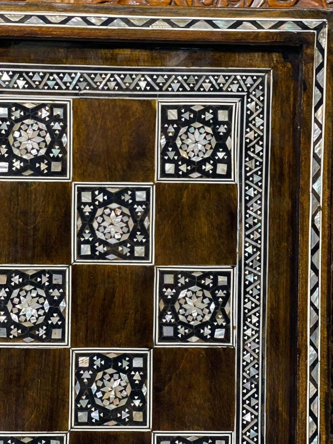 Luxury Arabesque Wooden Chess Set, Islamic Pattern Backgammon and ...