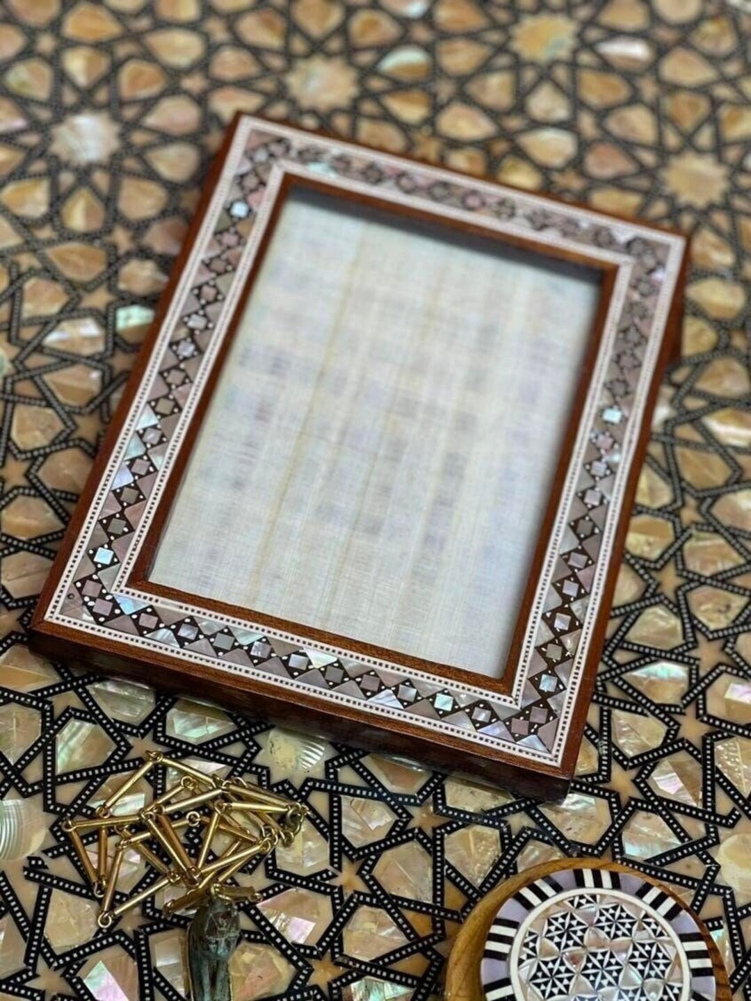 Arabesque Mosaic Picture Frame 12.7 Cm × 17.7 Cm, Mother of Pearl Frame ...
