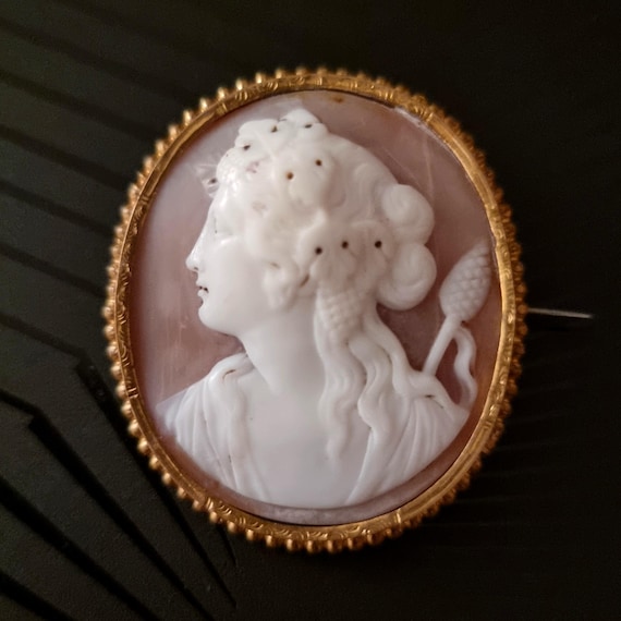 Antique Cameo Brooch on Shell, 19th Century, French W… - Gem