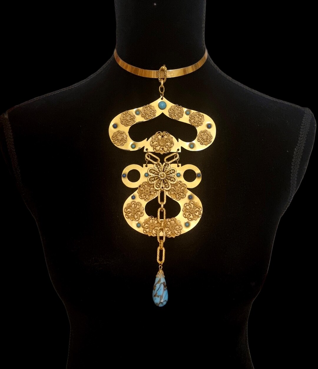 Important Vintage Couture Fashion Show Necklace From the 1960s-70s in ...