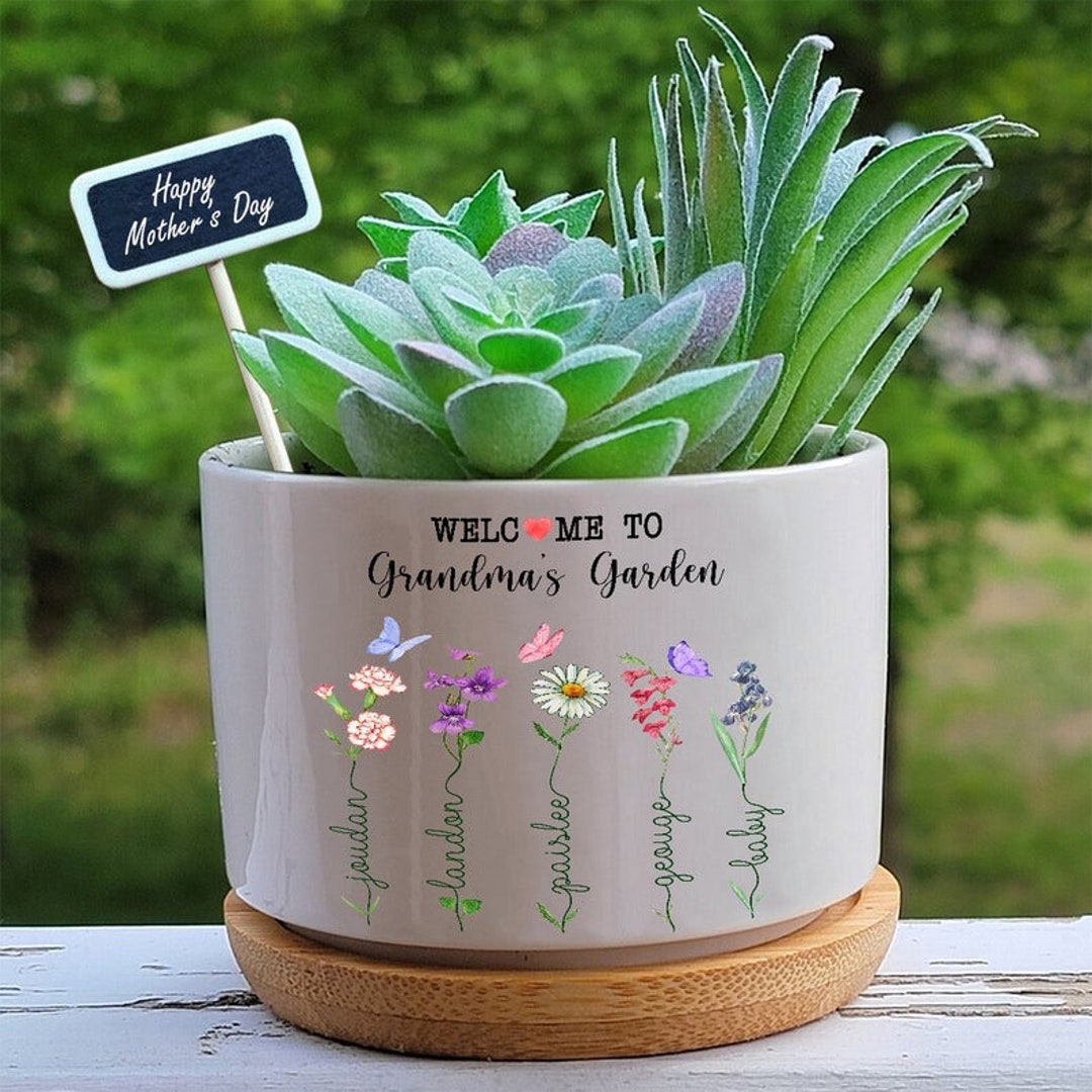 Personalized Plant Pot Grandma's Garden Mom's Garden - Etsy