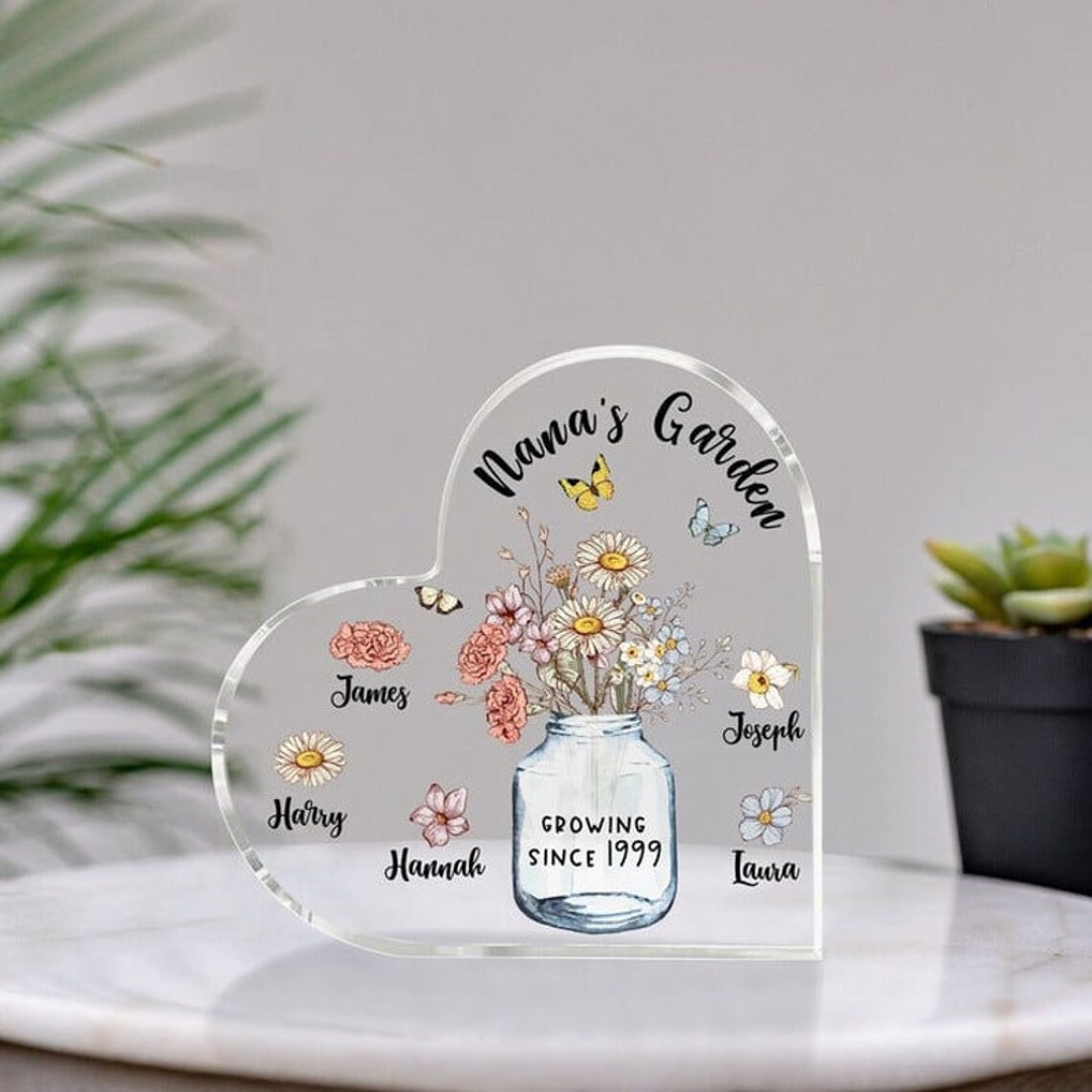 Personalized Nana's Garden Birth Month Flower Acrylic - Etsy
