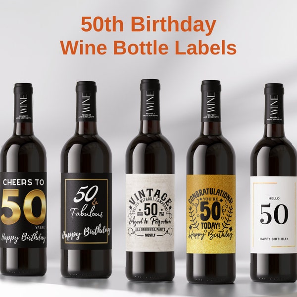 50th Birthday Labels - Etsy