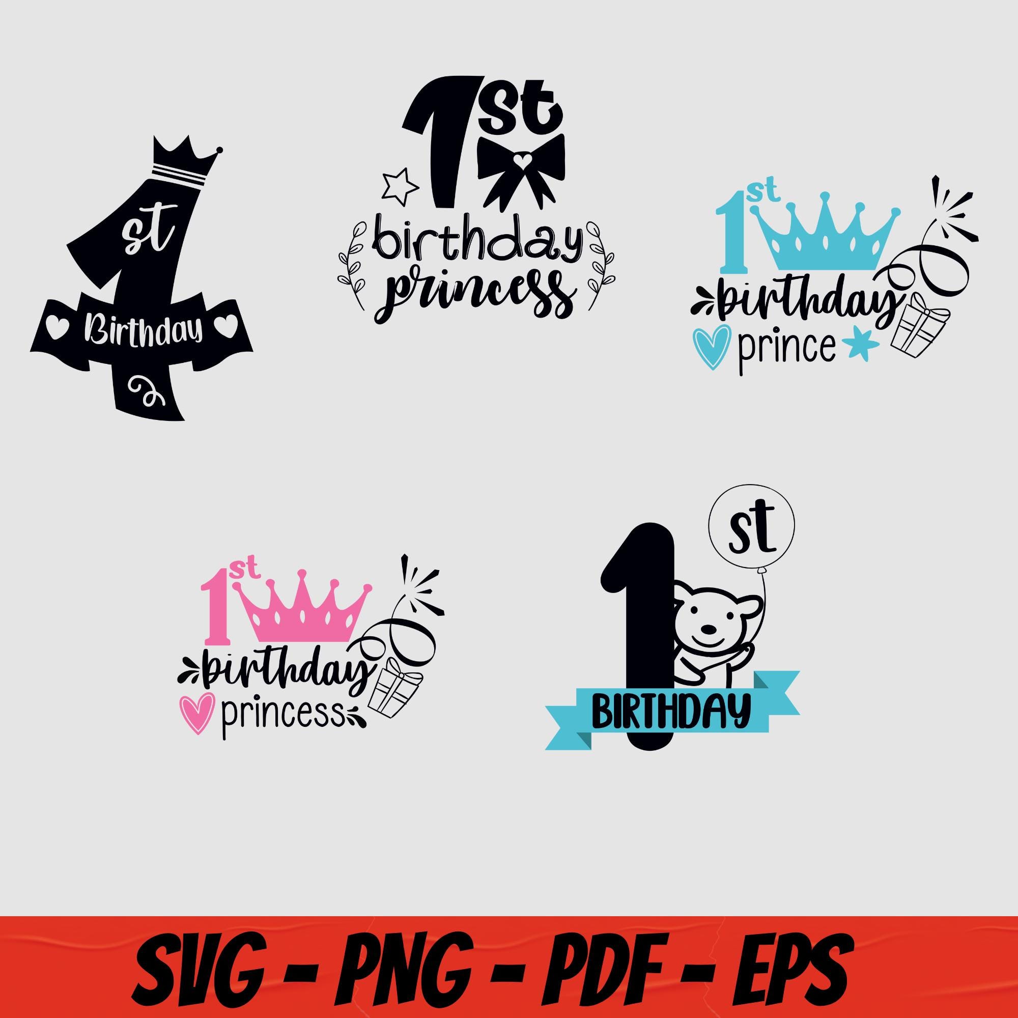 1st Birthday SVG Mega Bundle, Baby Onesie SVG, Baby Boy Svg, Baby Girl ...