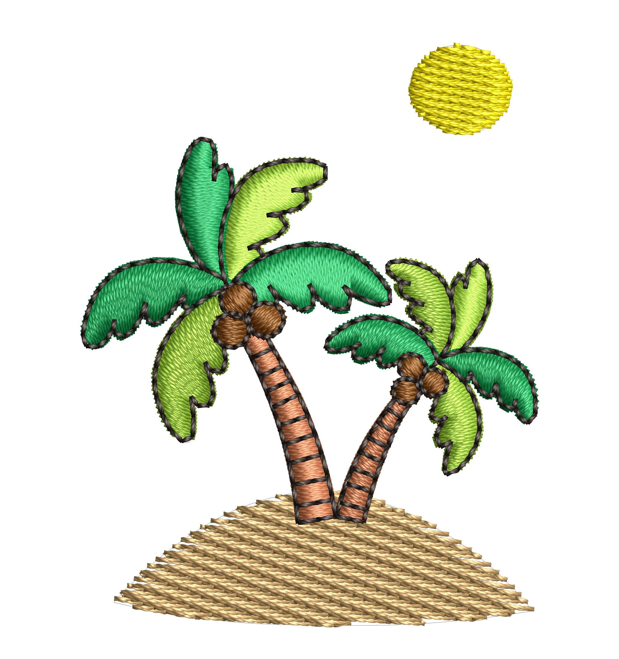 Palm Tree Machine Embroidery Design - Etsy