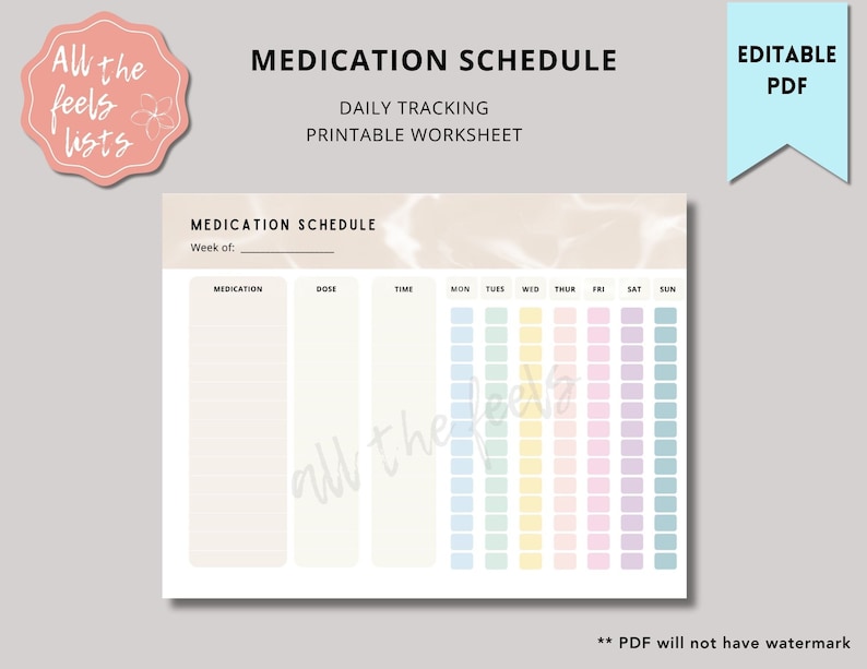 Medication Tracker, Medication Log, Medication List, Medication ...