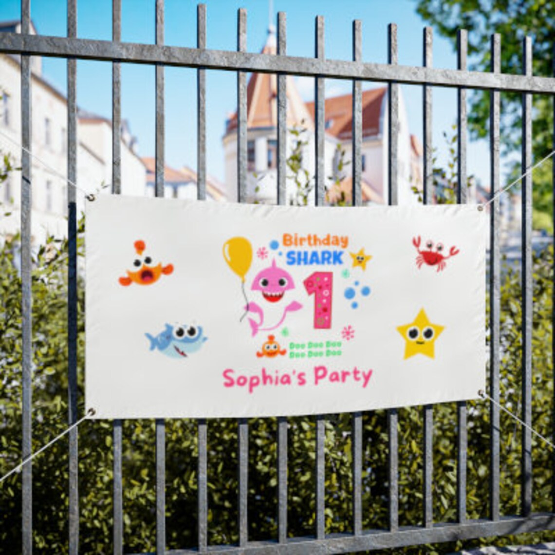 Baby Shark Birthday Plastic Yard Sign, Custom Baby Shark Birthday Sign ...