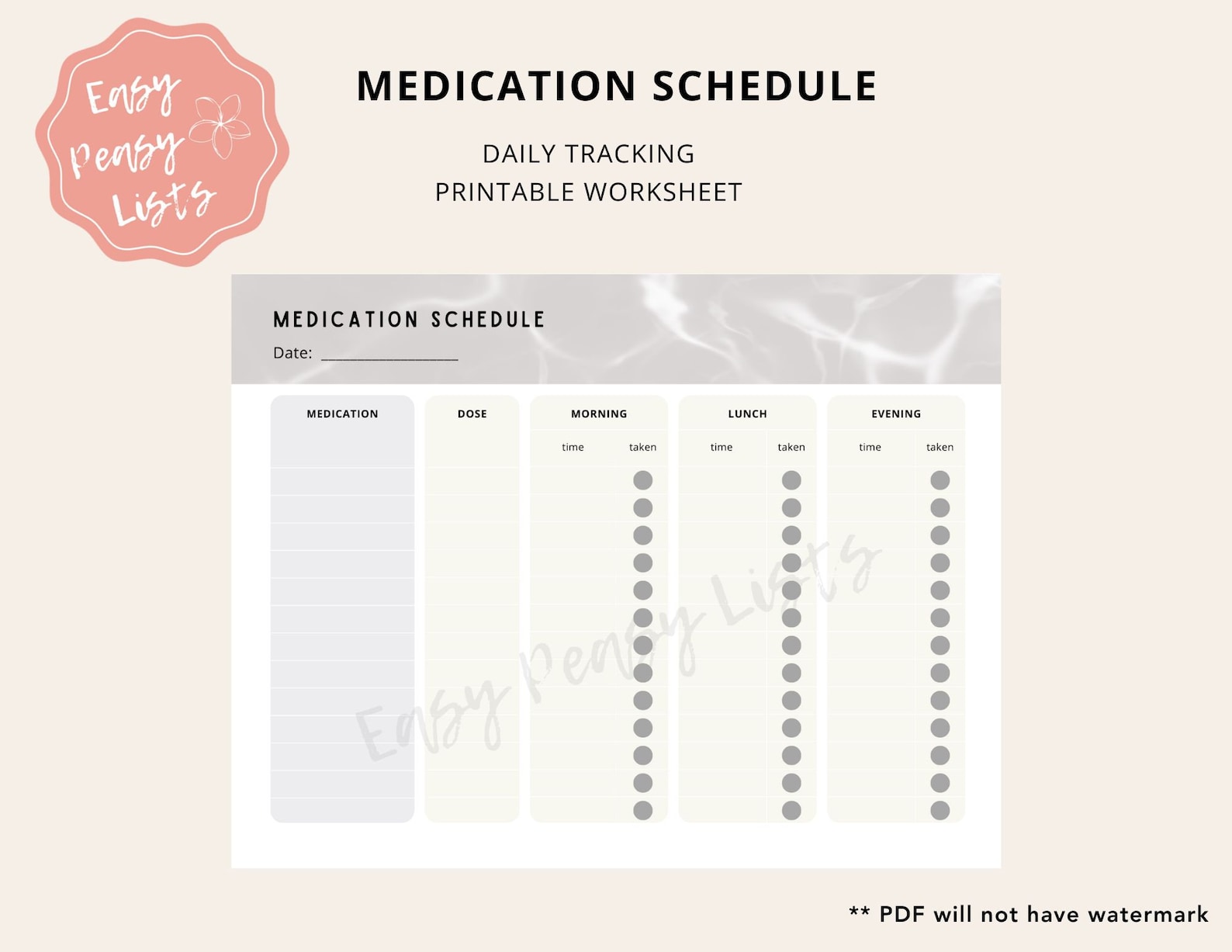 Medication Tracker, Daily Medication Log, Medication List, Medication ...