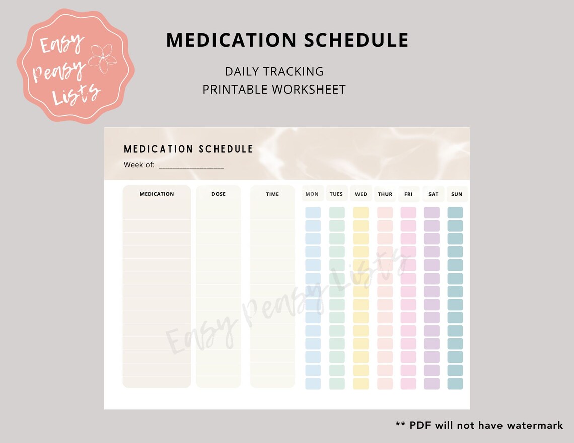 Medication Tracker, Medication Log, Medication List, Medication ...