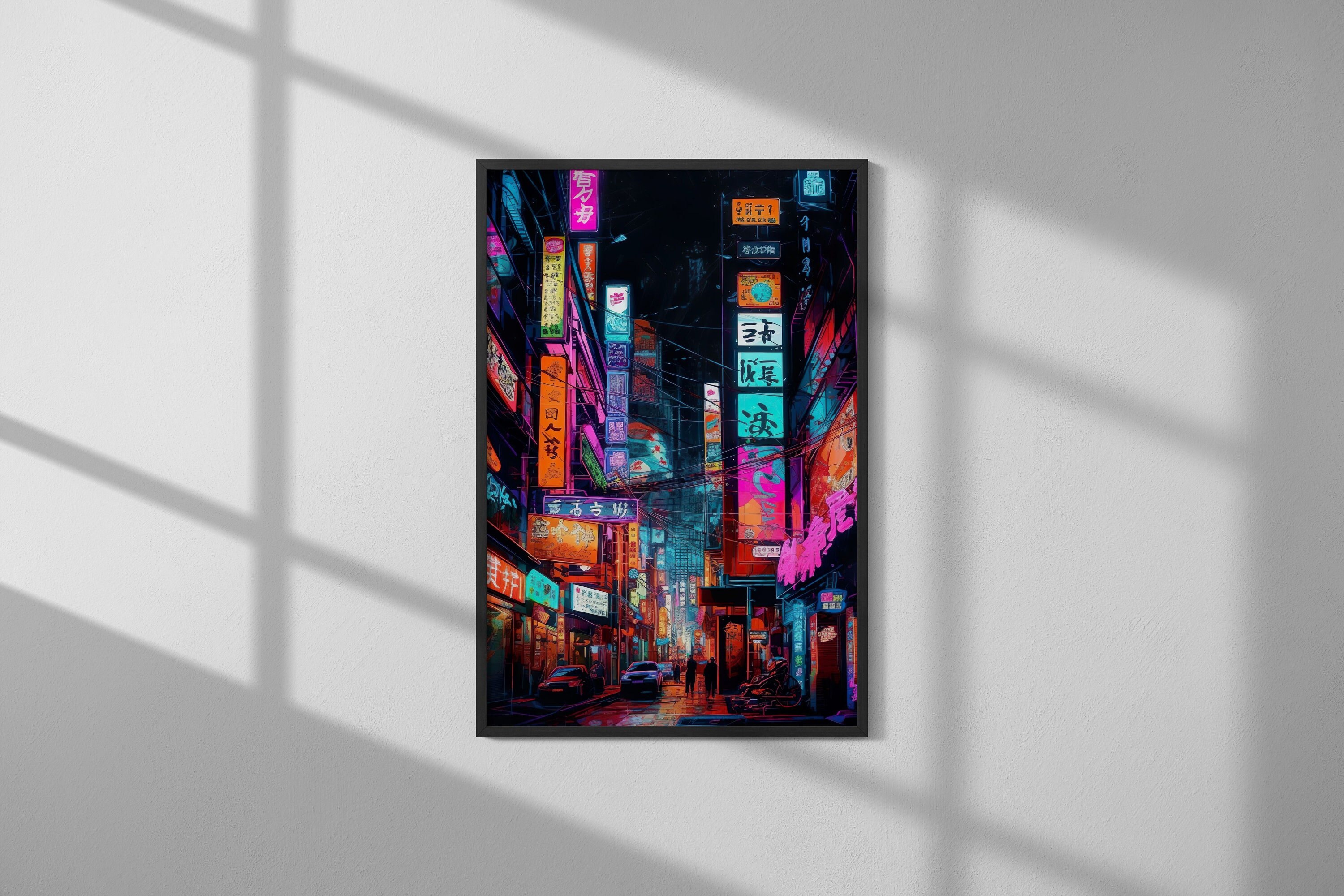 Futuristic Cyberpunk City Scene Wall Decor Digital Art Print Sci-fi Art ...