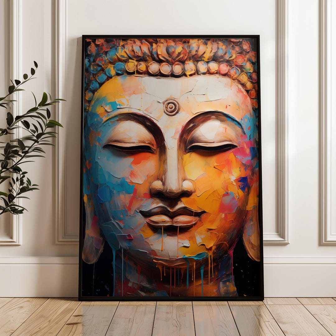 Street Art Buddha Portrait Pop Art Print Colorful Abstract Wall Art ...