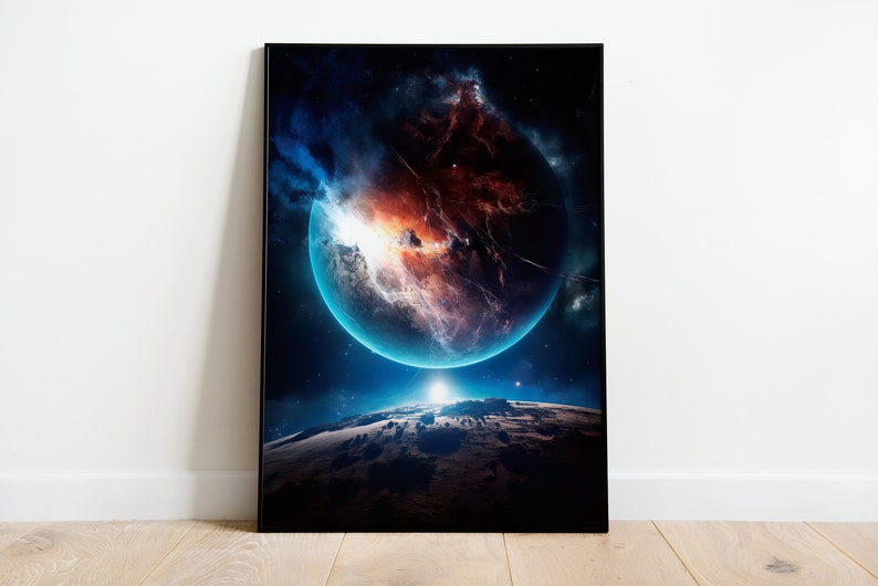 Modern Space Art Digital Art Print High-resolution Wall Decor Vintage ...