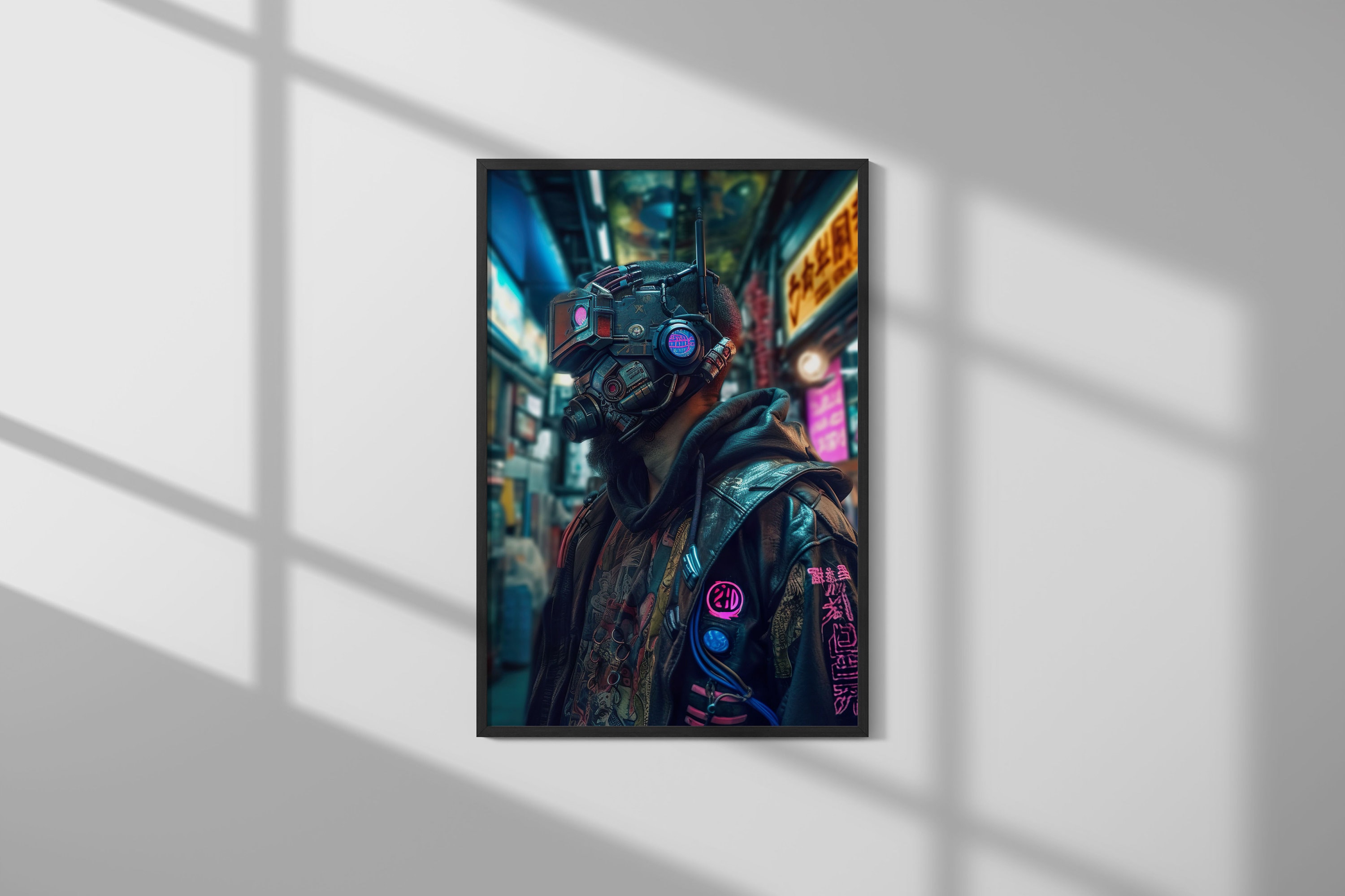 Wall Art Cyberpunk City Cyberpunk Style Futuristic Painting Neon ...
