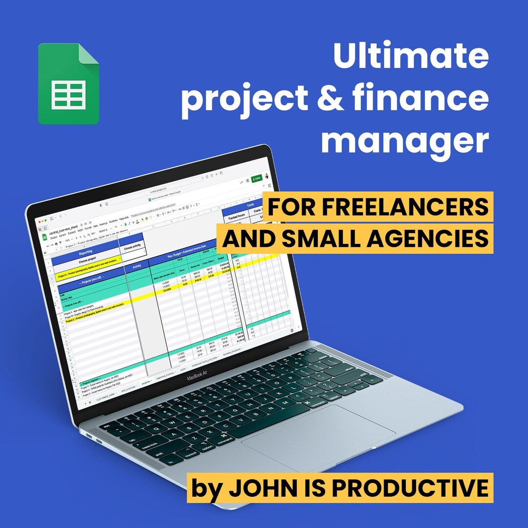 Project & Finance Manager, Google Sheets Template, for Freelancers and ...