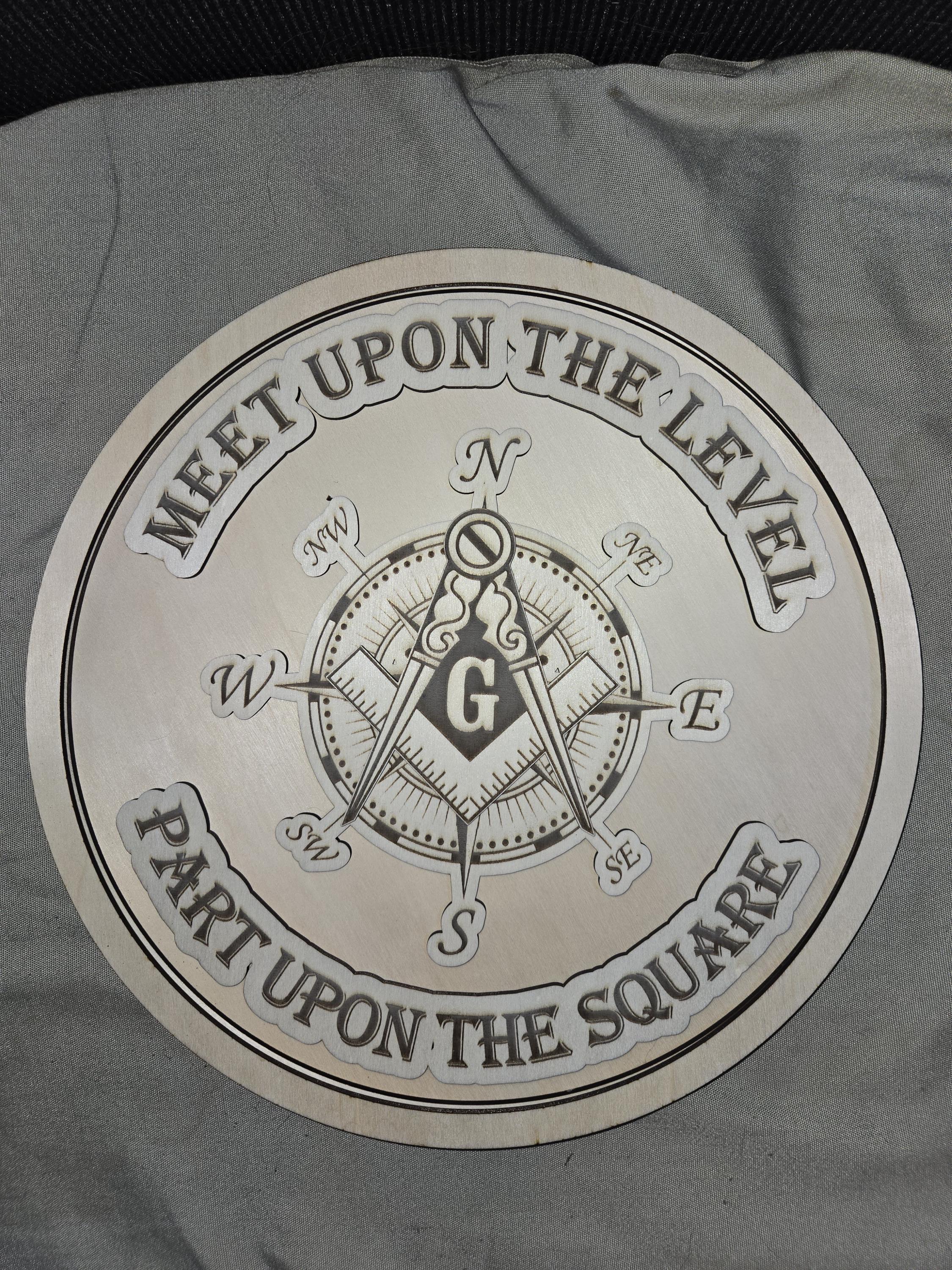 Masonic Plaque Laser Cut SVG File. Meet Upon the Level - Etsy