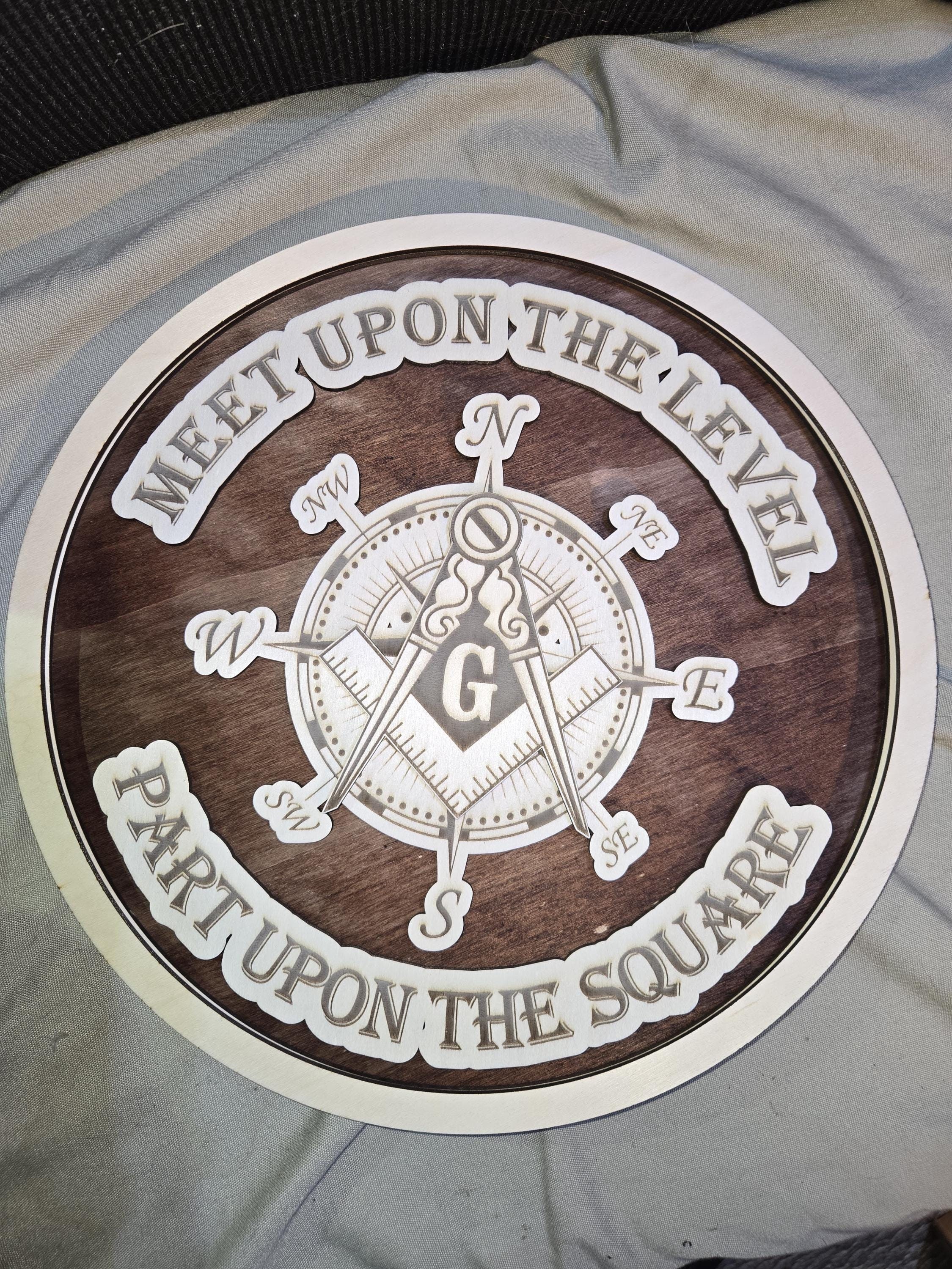Masonic Plaque Laser Cut SVG File. Meet Upon the Level - Etsy