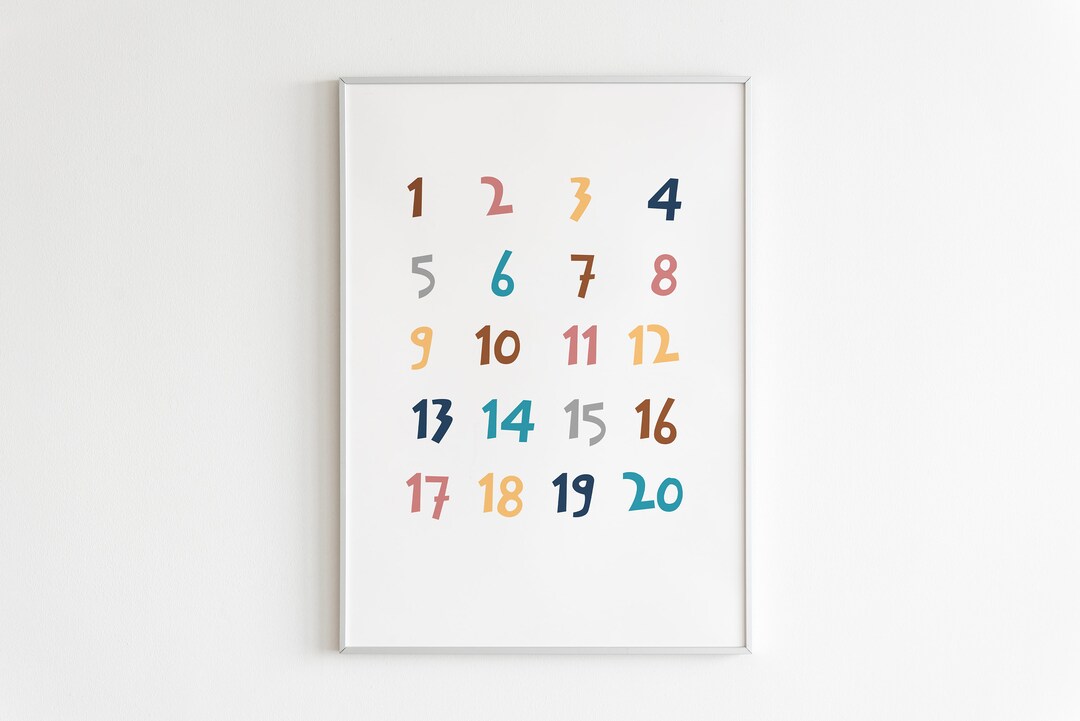 Numbers, Education for Kids, Digital Print, 1 2 3, Nursery Wall ...