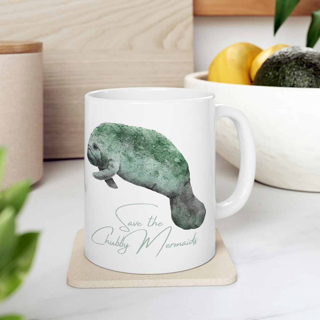 Save the Chubby Mermaids, Ceramic Mug 11oz, Chubby Mermaids, Ocean ...