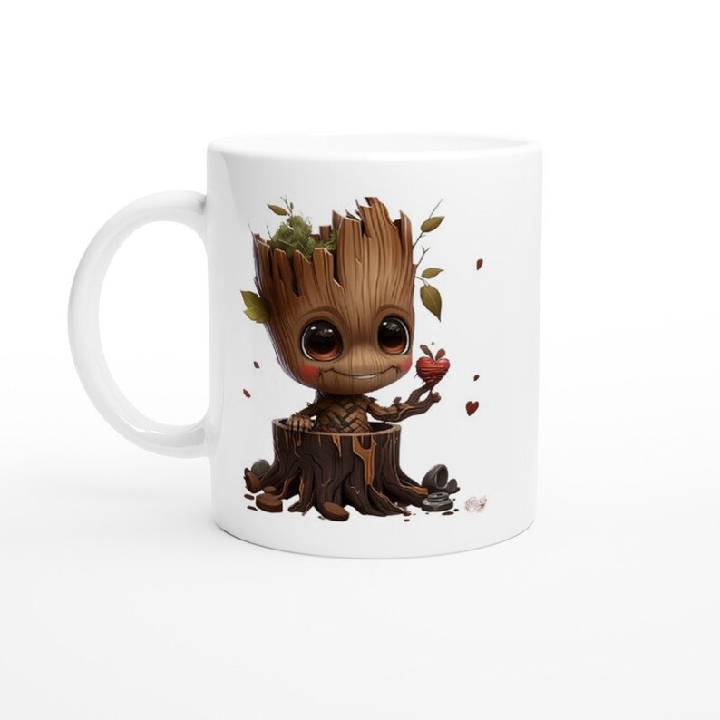 Avengers Cute Groot Love Heart Cartoon Mug - Etsy