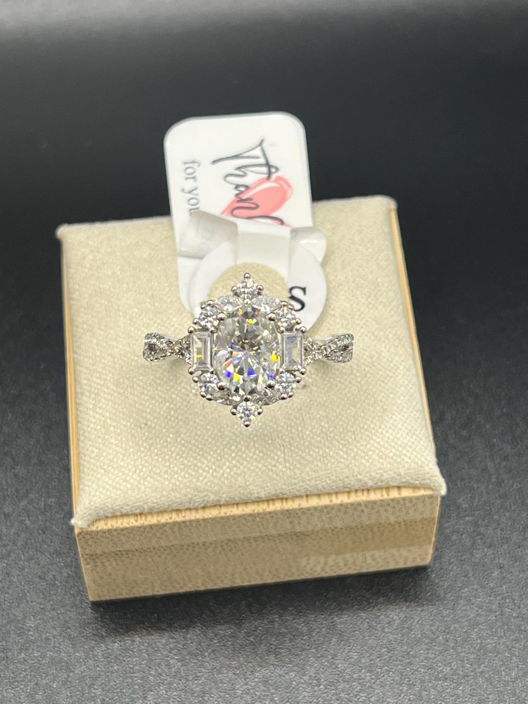 1.5 Ct GRA Certified Oval Moissanite in Vintage Style Sterling Silver ...