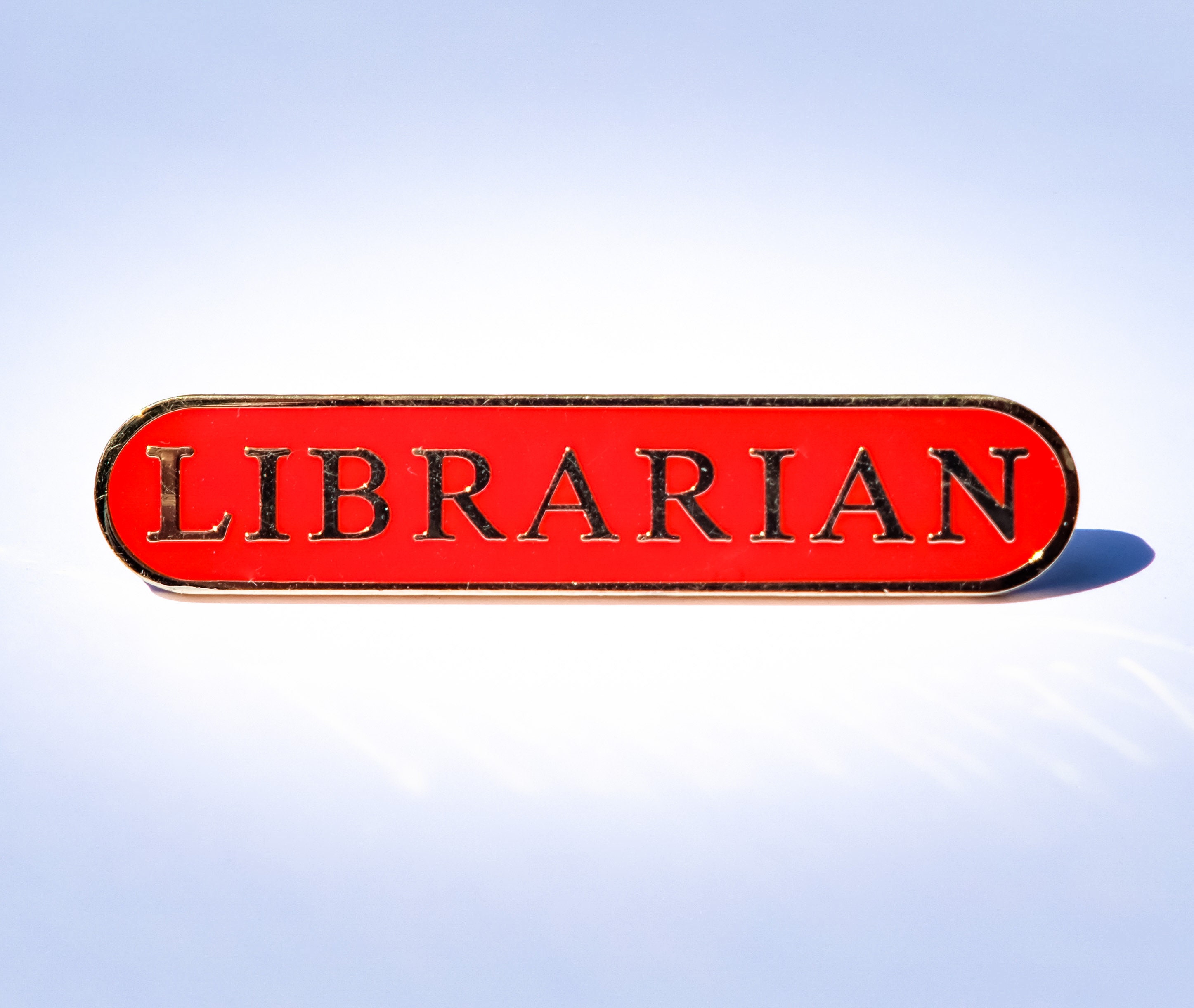 Librarian Bar Badges Packs of 4, School Badges, Metal Bar Badges ...