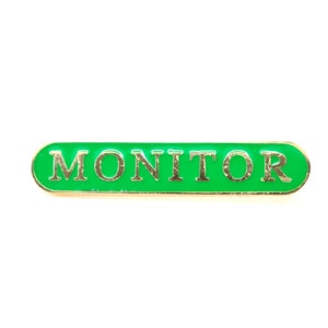 School Monitor Bar Badges Packs of 4, School Badges, Metal Bar Badges ...