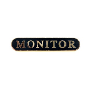 School Monitor Bar Badges Packs of 4, School Badges, Metal Bar Badges ...