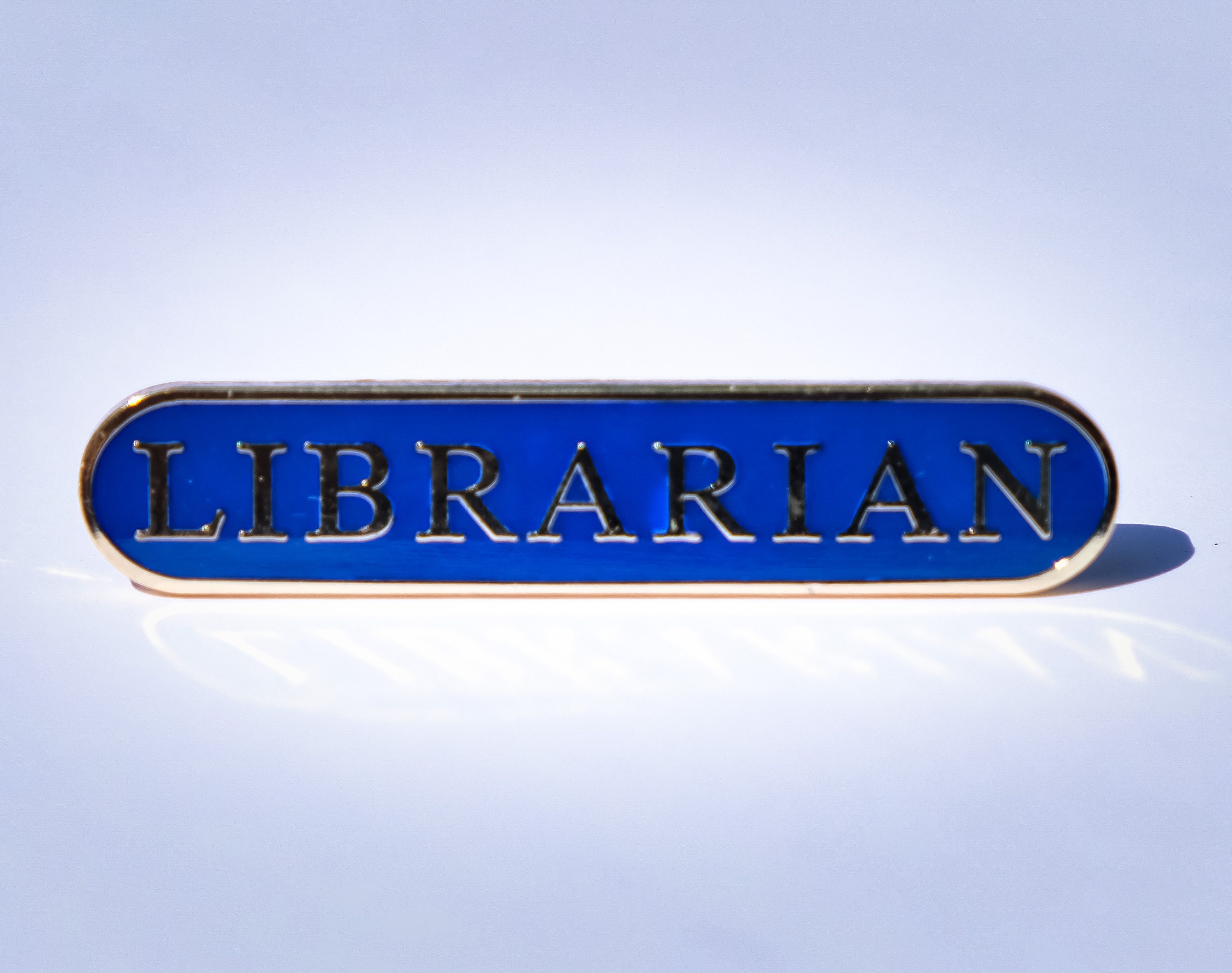 Librarian Bar Badges Packs of 4, School Badges, Metal Bar Badges ...