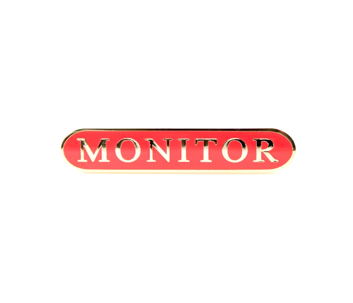 School Monitor Bar Badges Packs of 4, School Badges, Metal Bar Badges ...