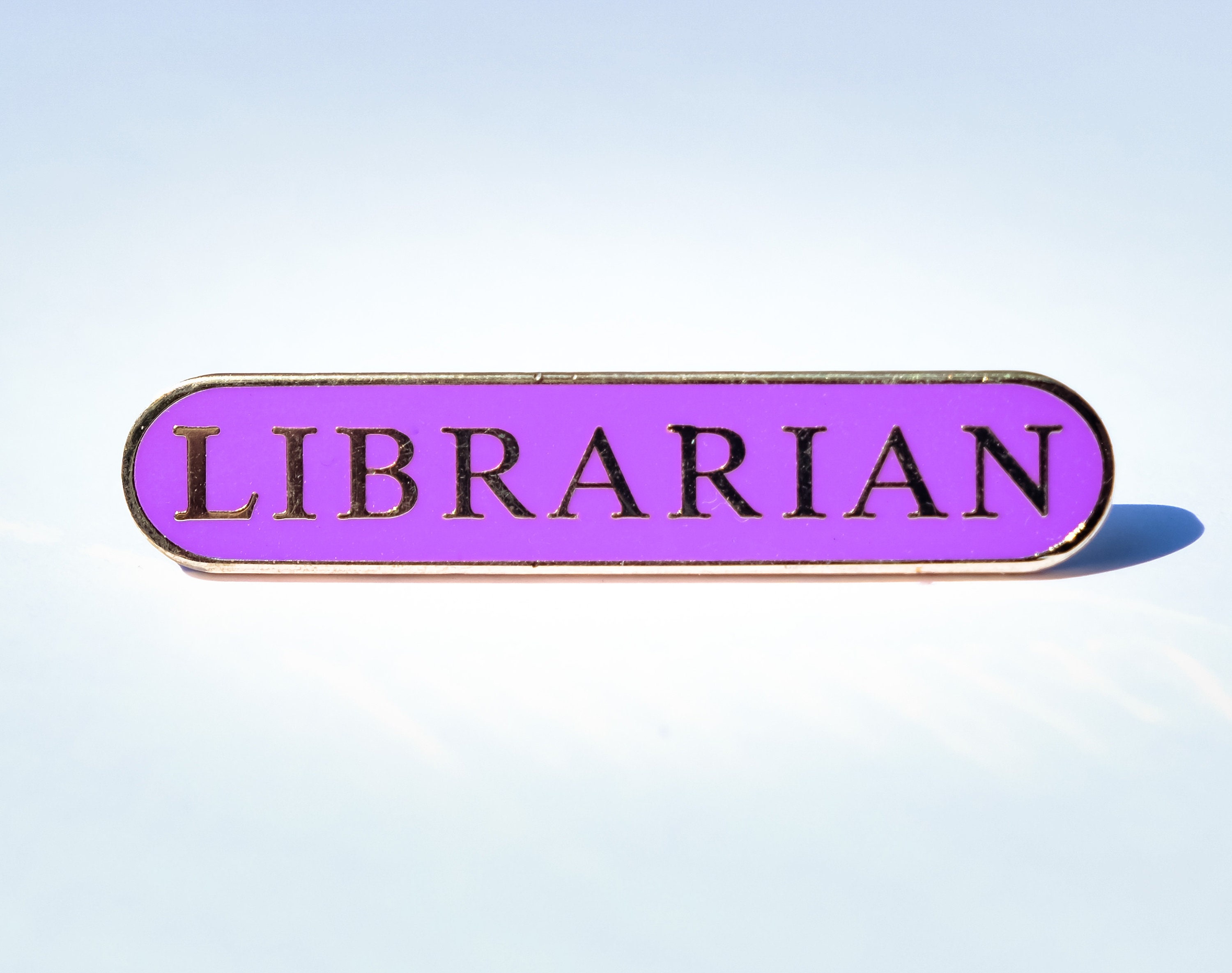 Librarian Bar Badges Packs of 4, School Badges, Metal Bar Badges ...