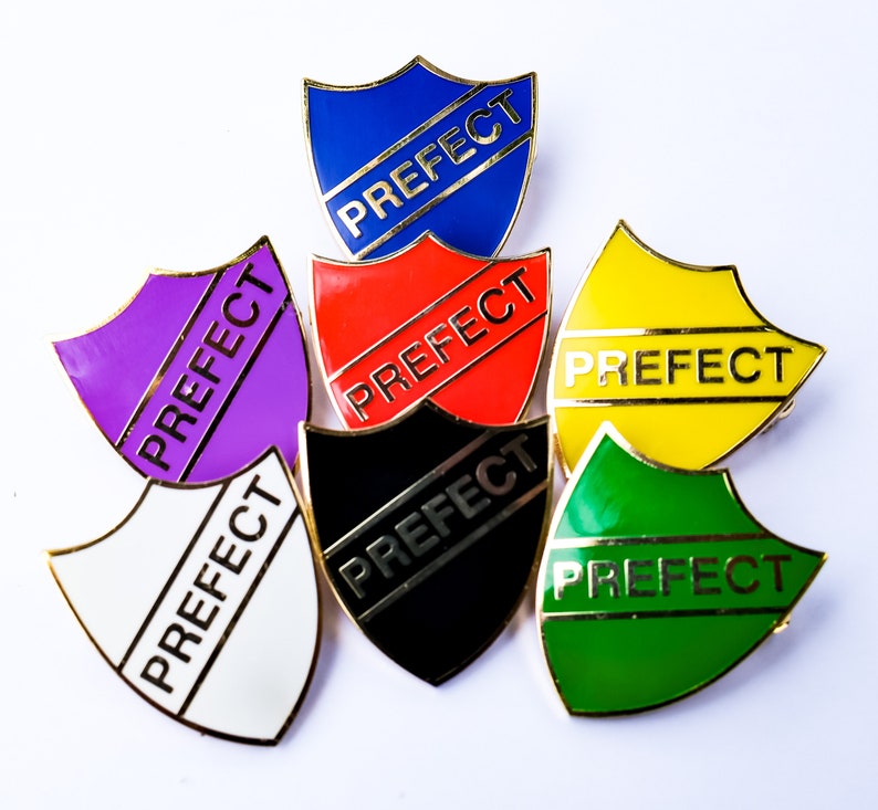 Prefect Shield Badges Packs of 4, School Badges, Metal Shield Badges ...