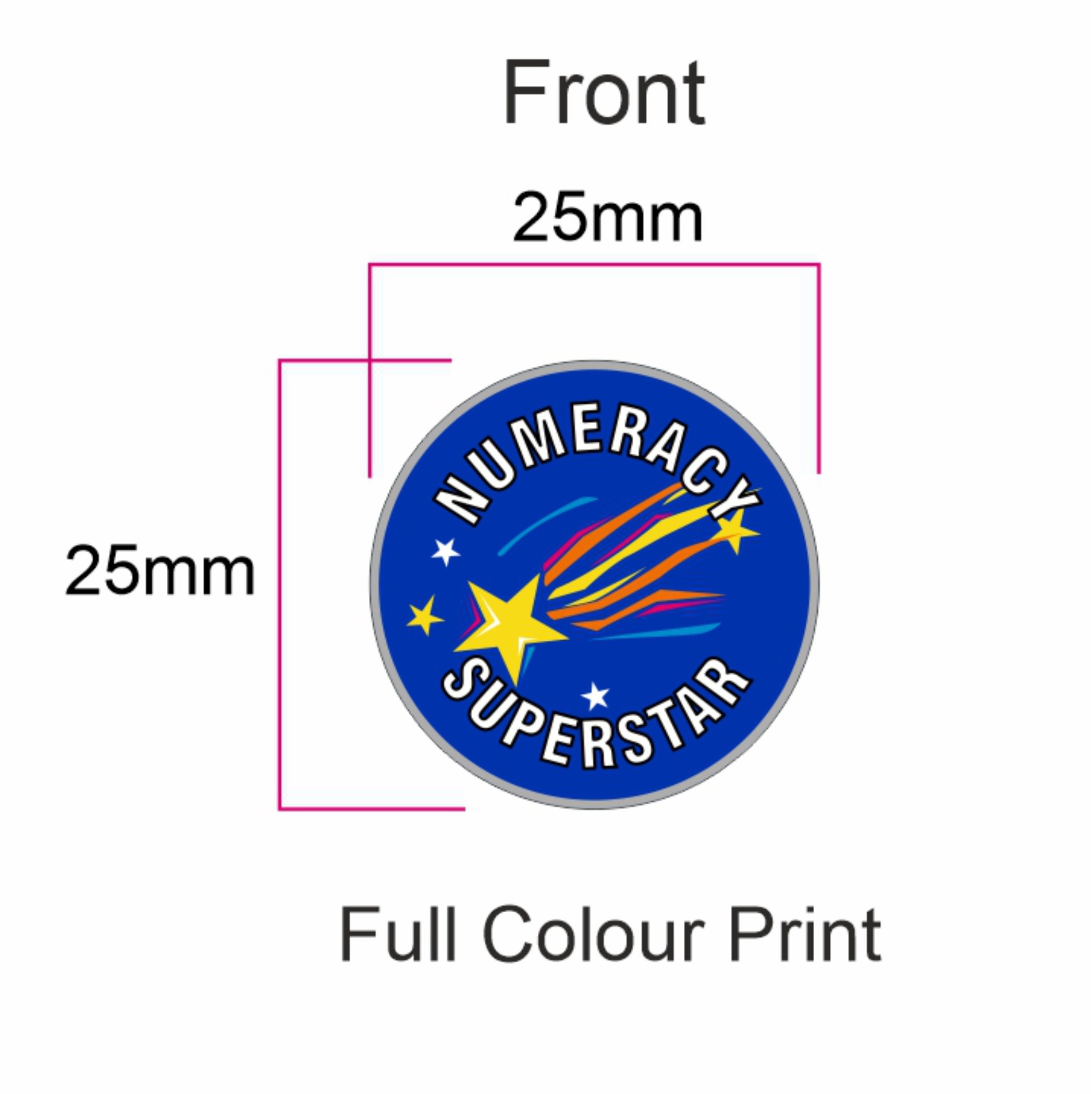 Pack of 6 Numeracy School Badges, Quality Maths Badge, Numeracy Star ...