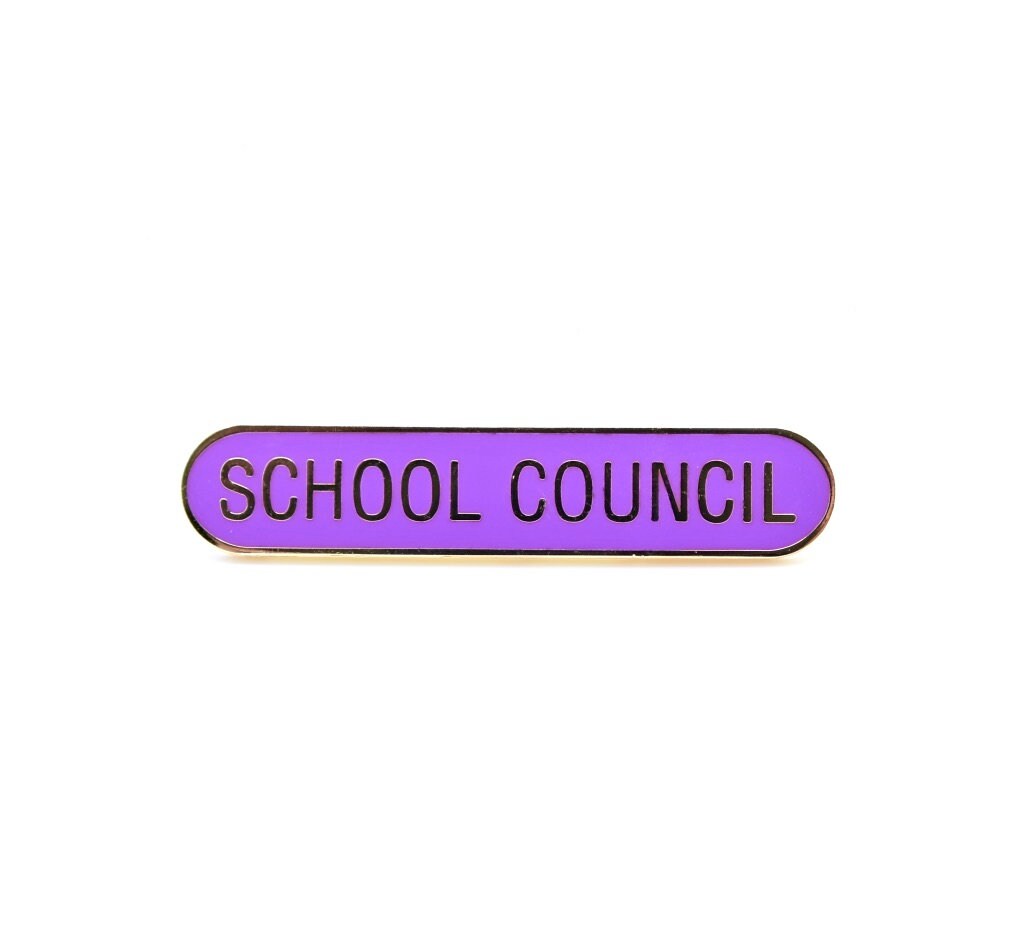 School Council Bar Badges Packs of 4, School Badges, Metal Bar Badges ...
