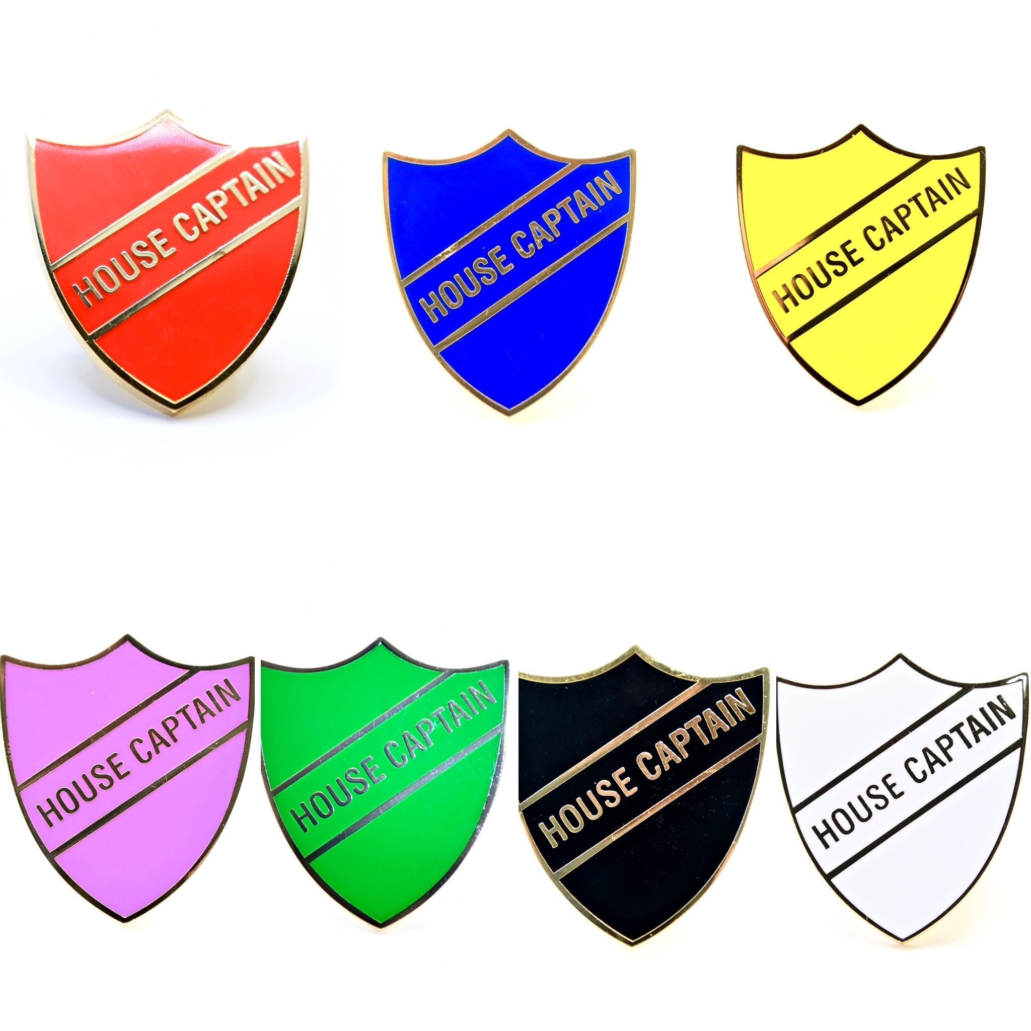 House Captain Shield Badges Packs of 4, School Badges, Metal Shield ...