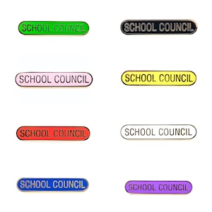 School Council Bar Badges Packs of 4, School Badges, Metal Bar Badges ...