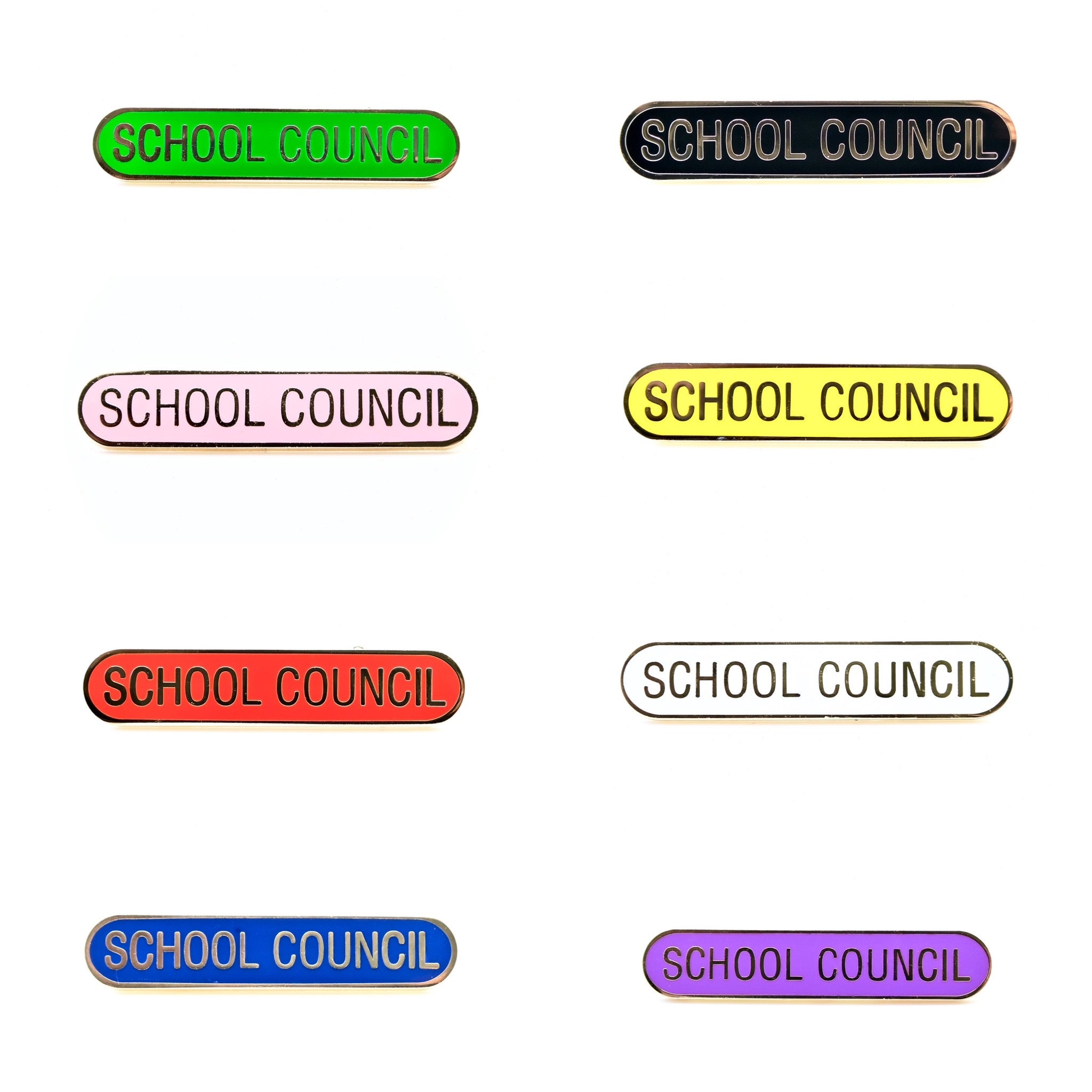 School Council Bar Badges Packs of 4, School Badges, Metal Bar Badges ...