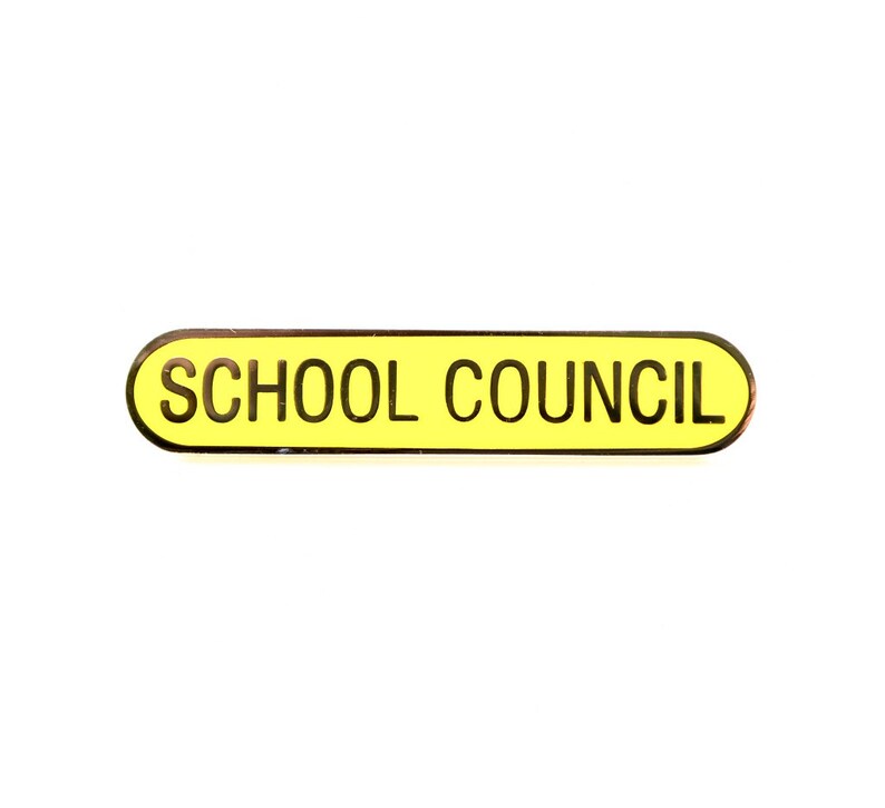 School Council Bar Badges Packs of 4, School Badges, Metal Bar Badges ...