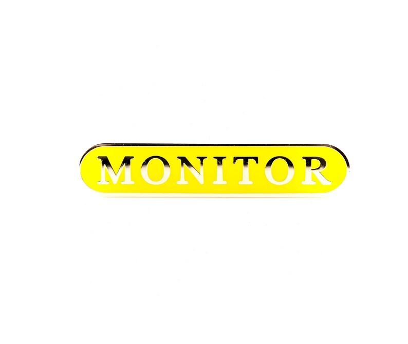 School Monitor Bar Badges Packs of 4, School Badges, Metal Bar Badges ...