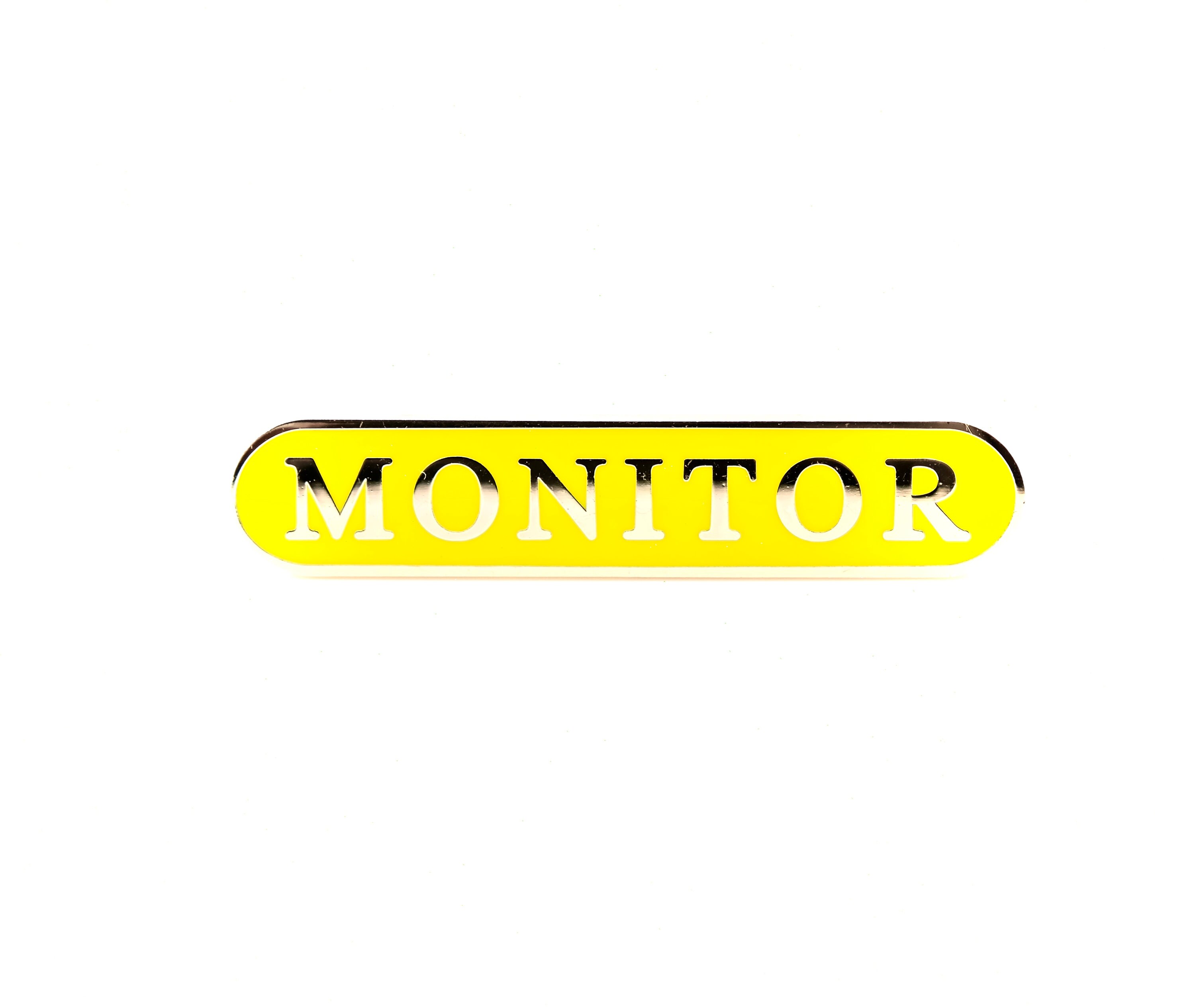 School Monitor Bar Badges Packs of 4, School Badges, Metal Bar Badges ...