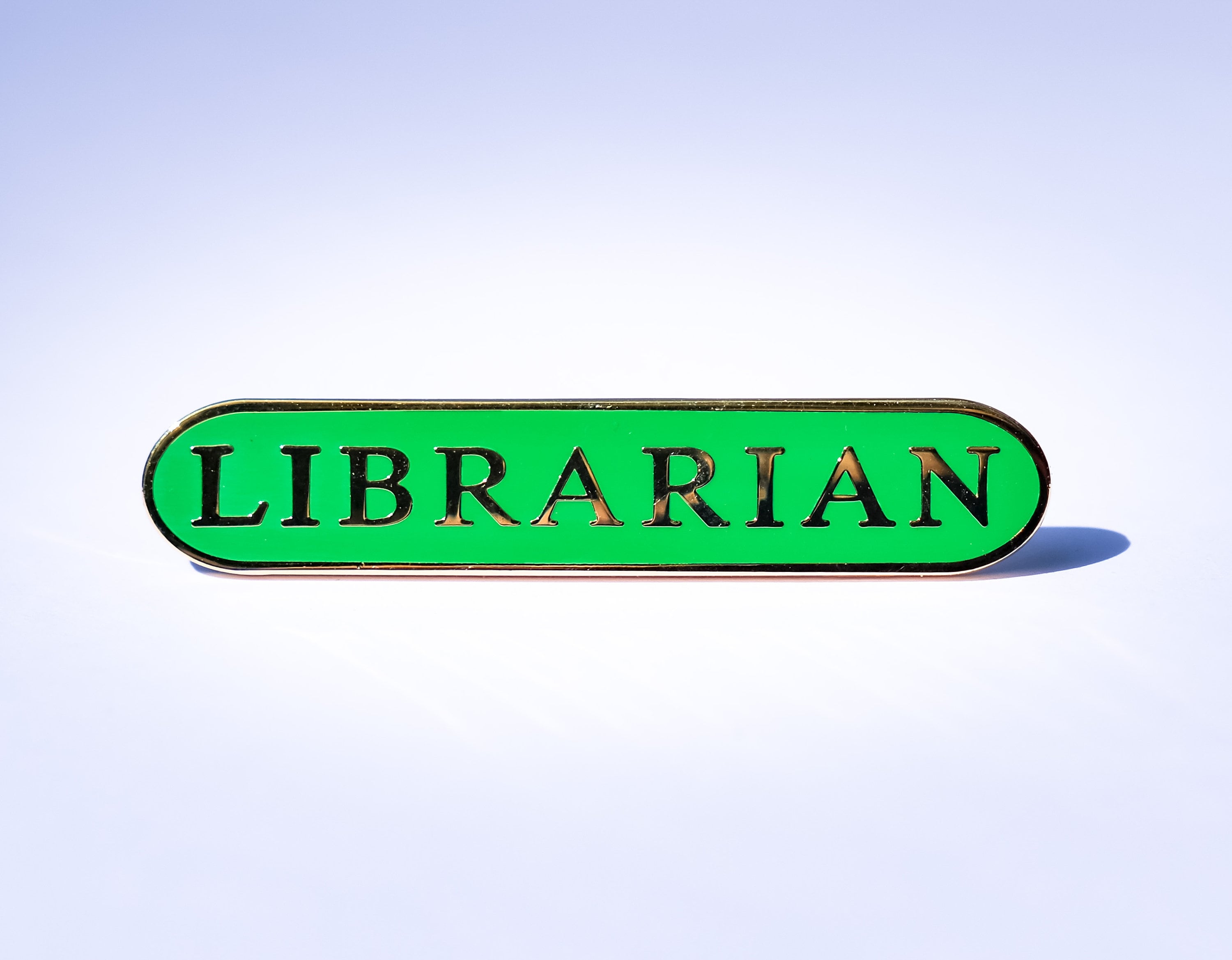 Librarian Bar Badges Packs of 4, School Badges, Metal Bar Badges ...