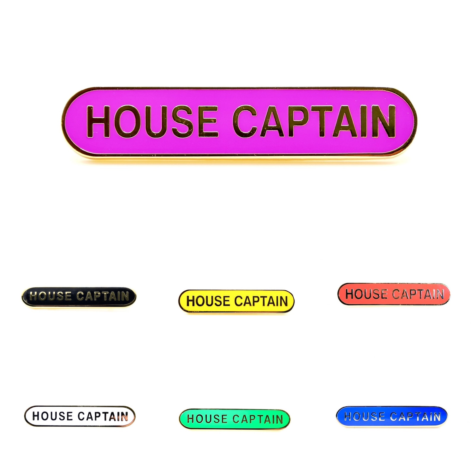 House Captain Bar Badges Packs of 4, School Badges, Metal Bar Badges ...