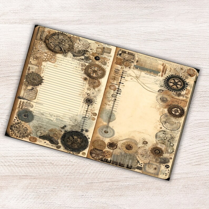 Industrial, Grunge, Printable Papers, Junk Journal, Numbers, Steampunk ...