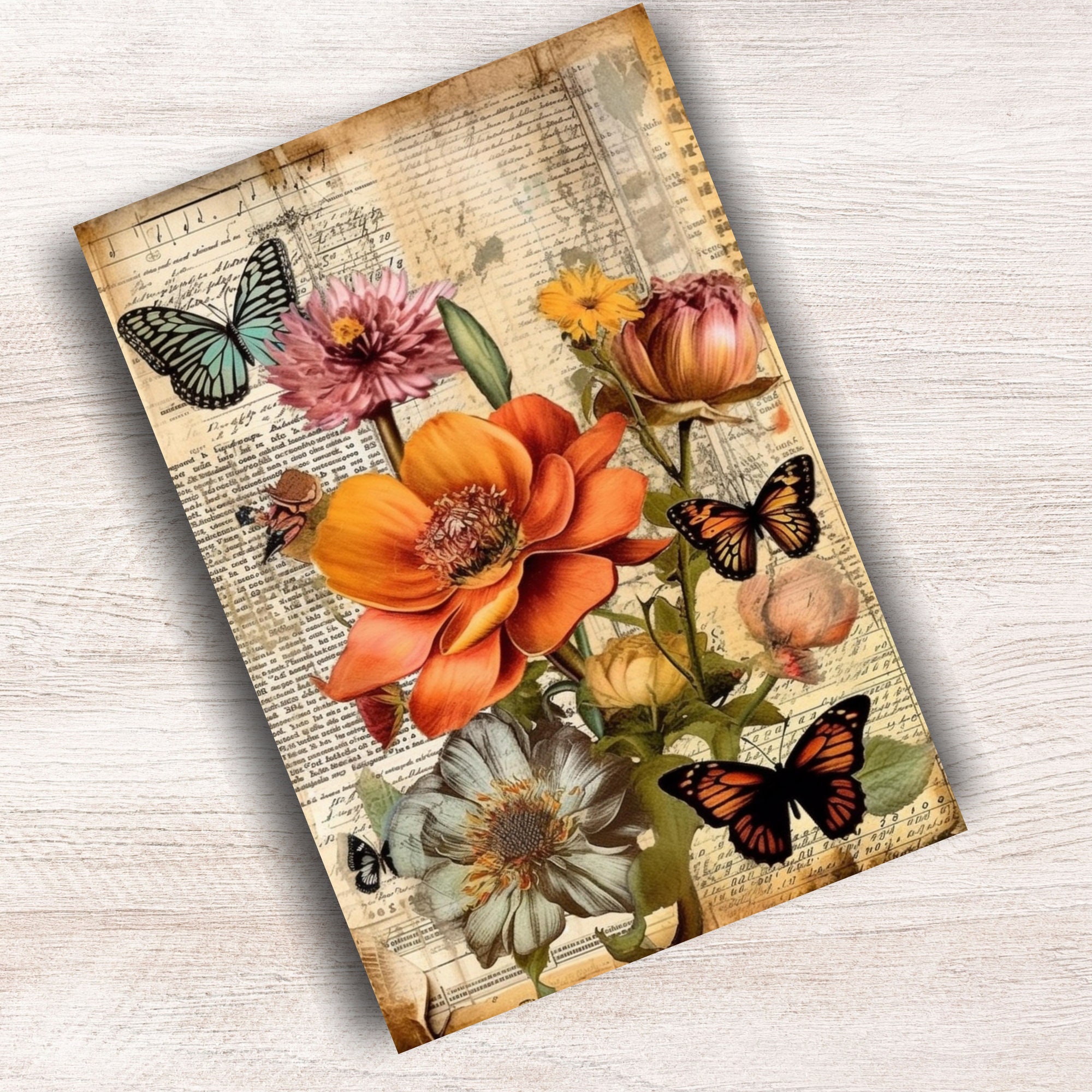20 Vintage Floral Journal Pages, Junk Journal Kit, Basic Papers ...