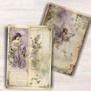 Fairy Junk Journal Scrapbook Paper Digital Printable Kit Fantasy ...
