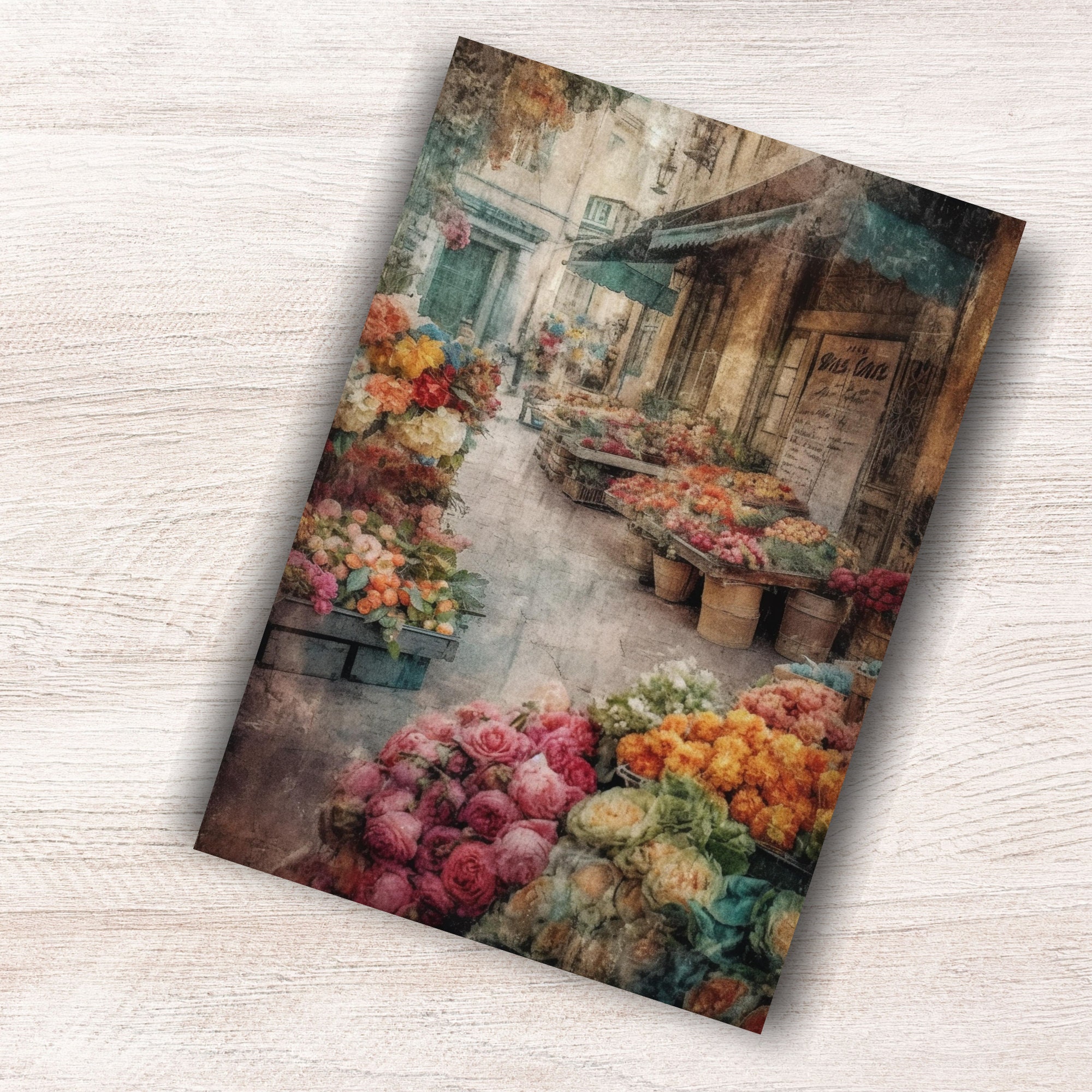 Vintage Flower Shop Junk Journal Pages, Floral Scrapbook Paper Digi Kit ...