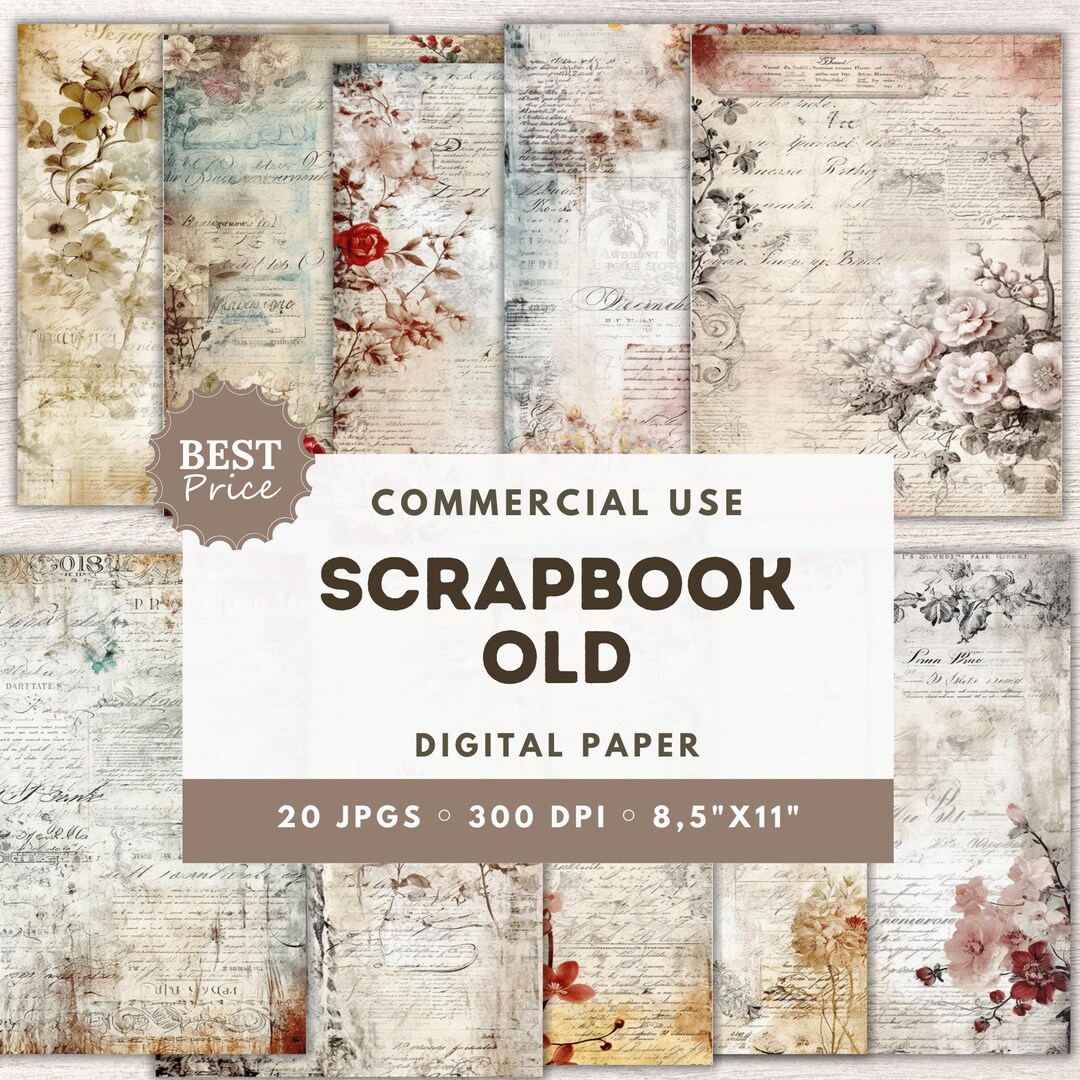 Junk Journal Printable Papers, Vintage Roses Pages, Scrapbooking ...