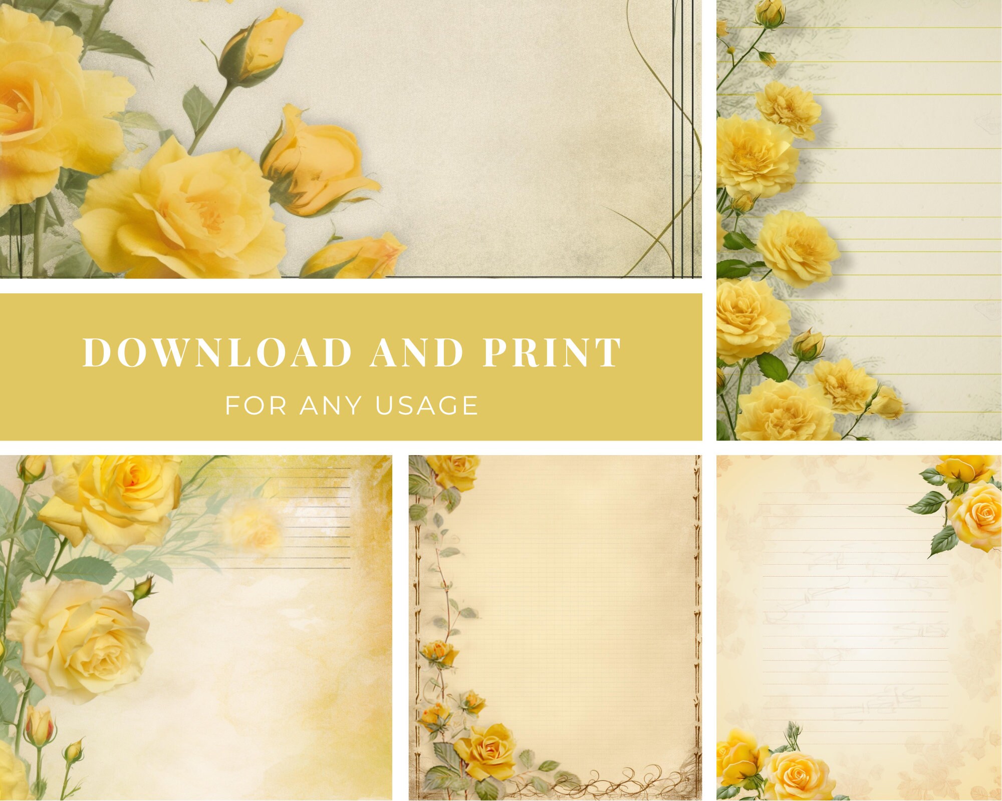 20 Vintage Floral Journal Pages, Junk Journal Kit, Basic Papers ...