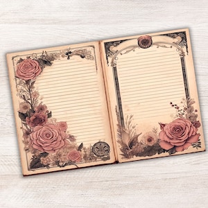 Blank Lined Journal Pages, Junk Journal Basic Papers, Printable Shabby ...