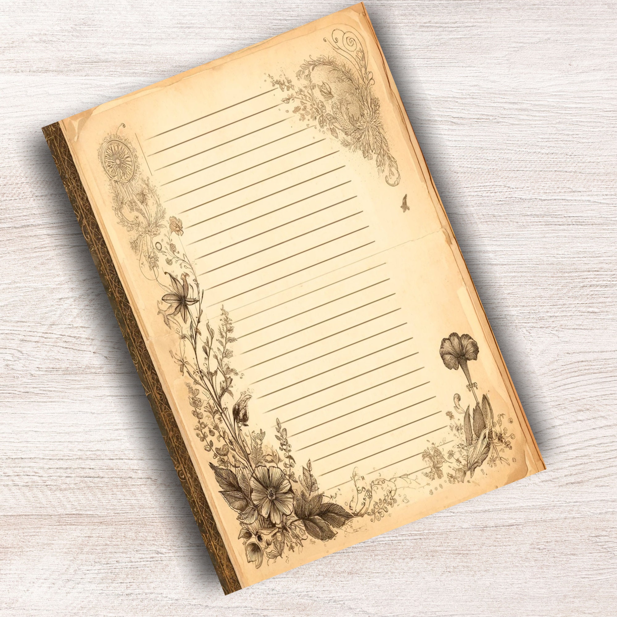 Lined & Empty, Journal Pages, Junk Journal, Kit, Neutral, Printable ...